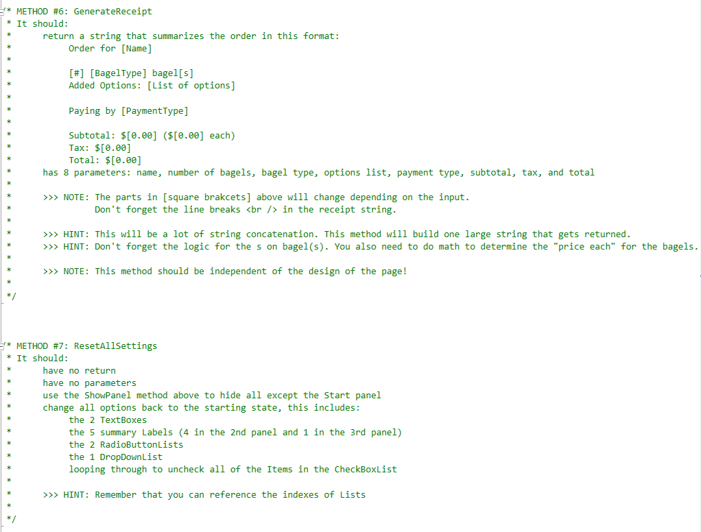 Solved /* METHOD \#2: GetSelectedOptions * It should: return | Chegg.com