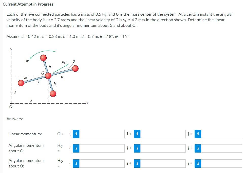 Solved Each of the five connected particles has a mass of | Chegg.com
