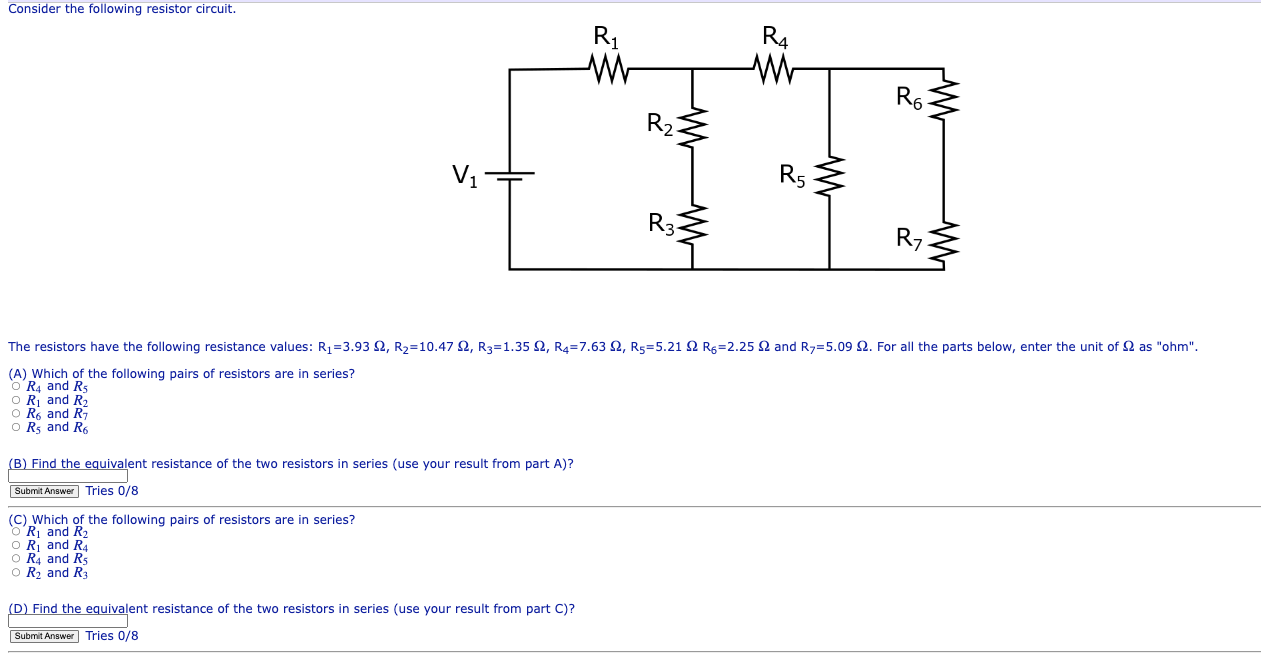 Solved Consider the following resistor circuit. (A) Which of | Chegg.com