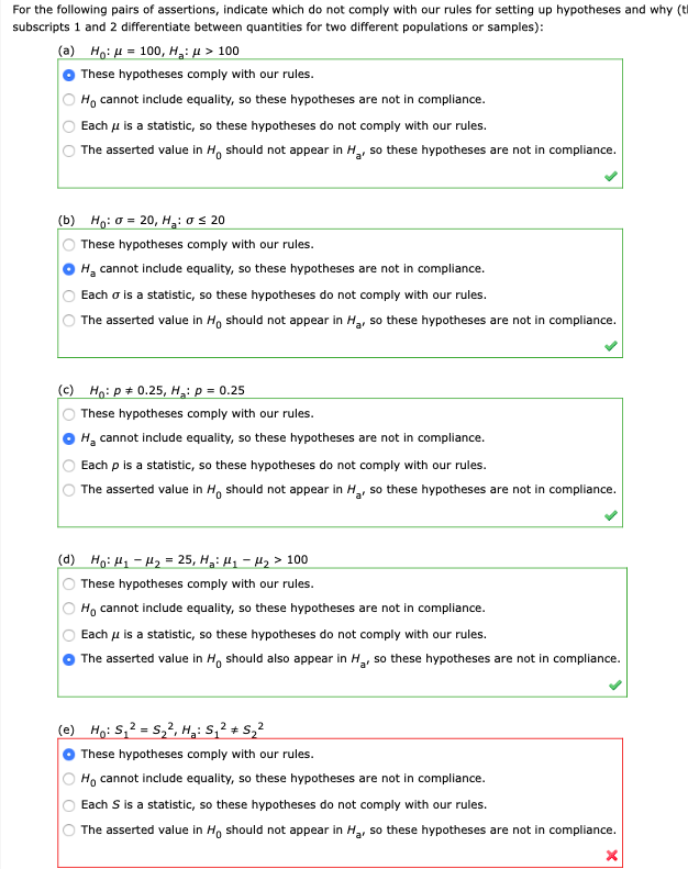 Solved For the following pairs of assertions, indicate which | Chegg.com