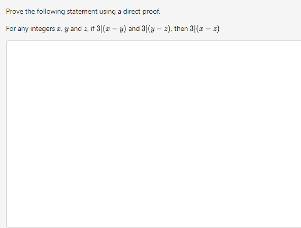 Solved Prove the following statement using a direct proof. | Chegg.com