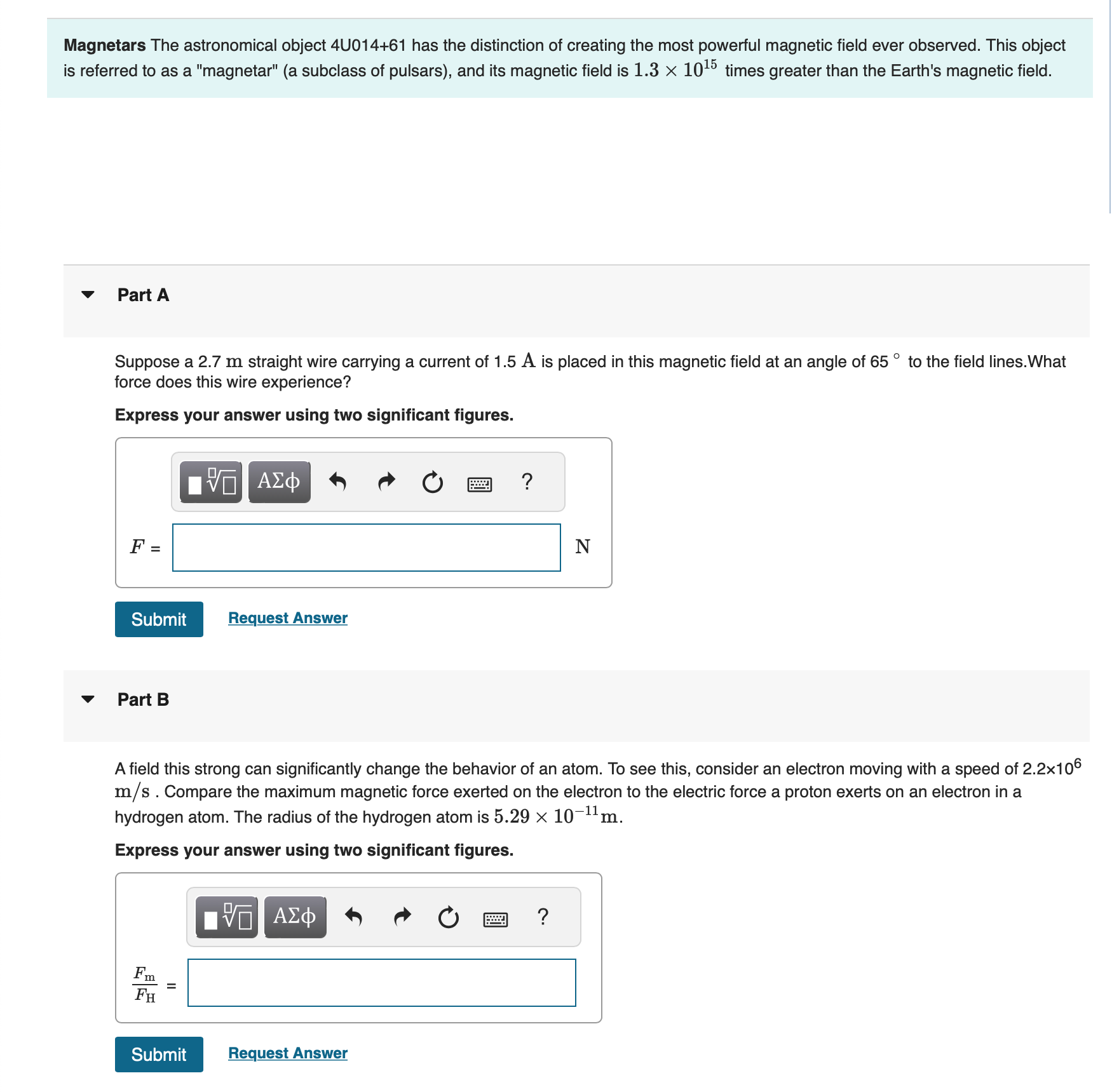 Solved Magnetars The astronomical object 4U014+61 has the | Chegg.com
