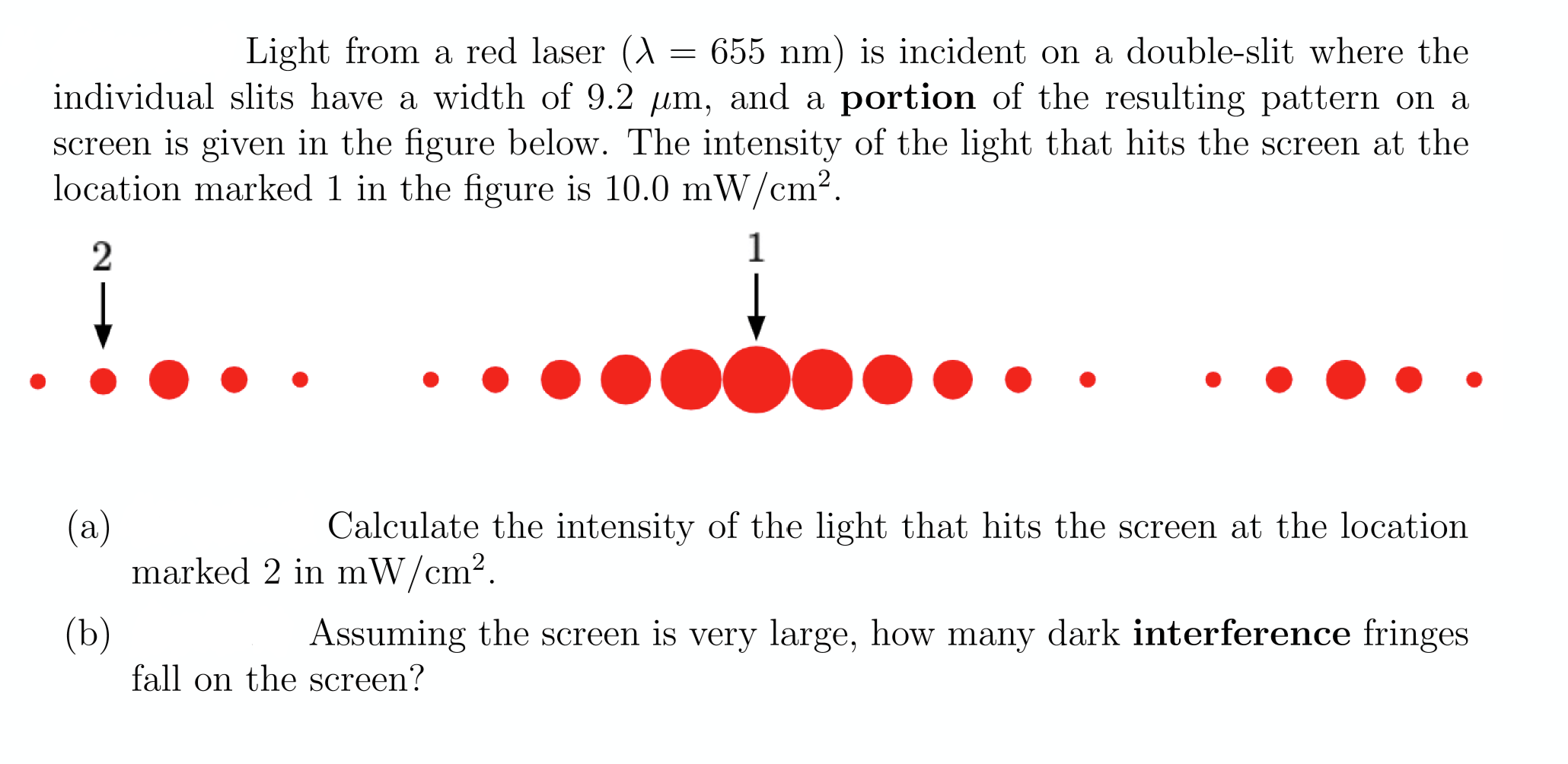 Solved Light from a red laser a = 655 nm) is incident on a | Chegg.com