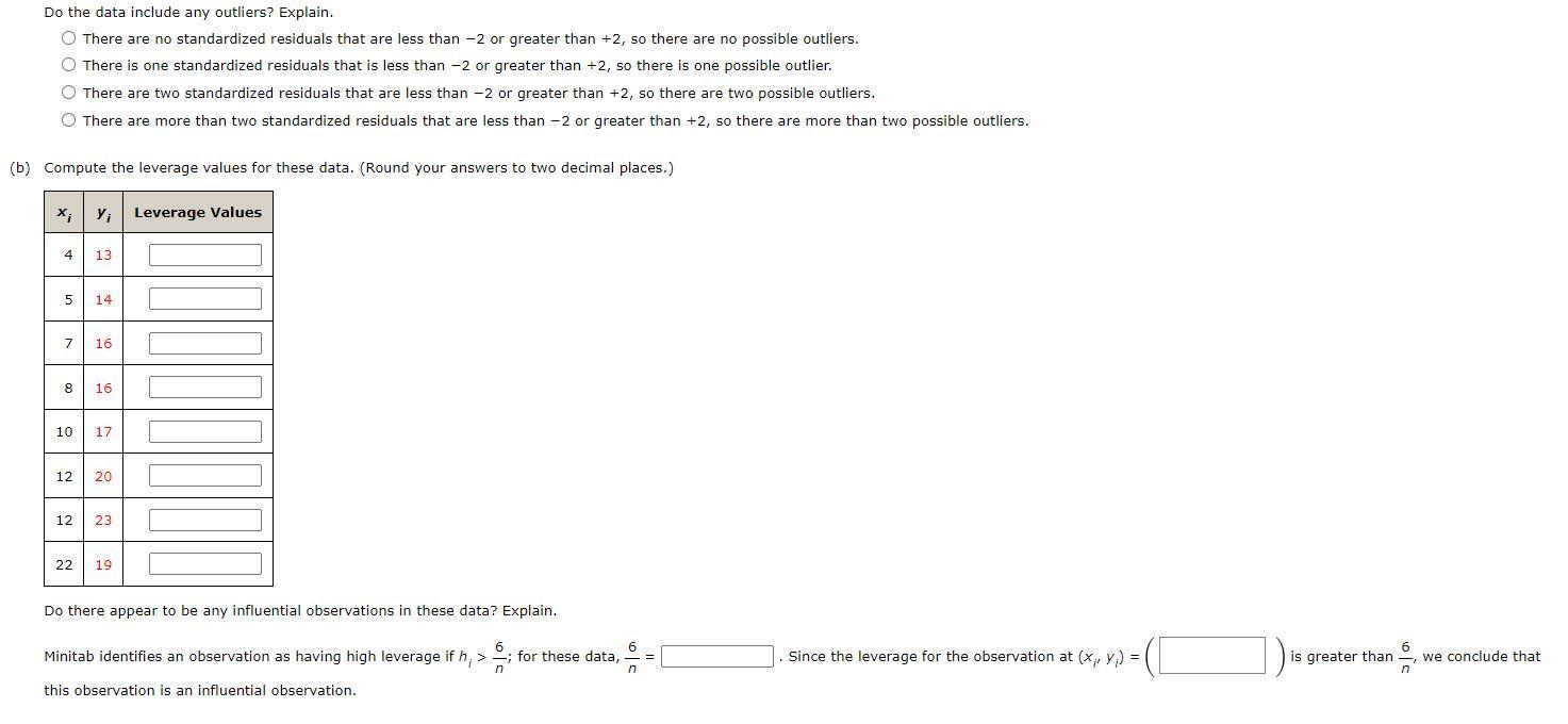 Solved Consider the following data for two variables, x and | Chegg.com