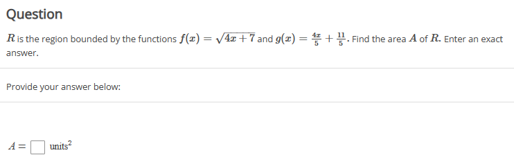 Solved QuestionR ﻿is the region bounded by the functions | Chegg.com