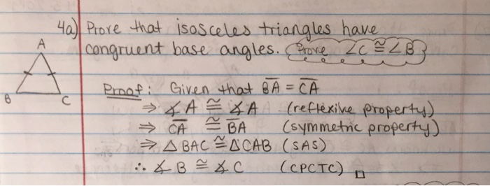 Solved Prove that a triangle with congruent base angles is | Chegg.com
