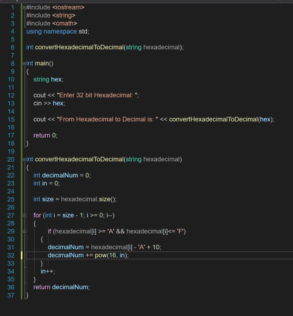 Solved i am trying to convert a 32 bit hexadecimal to a | Chegg.com