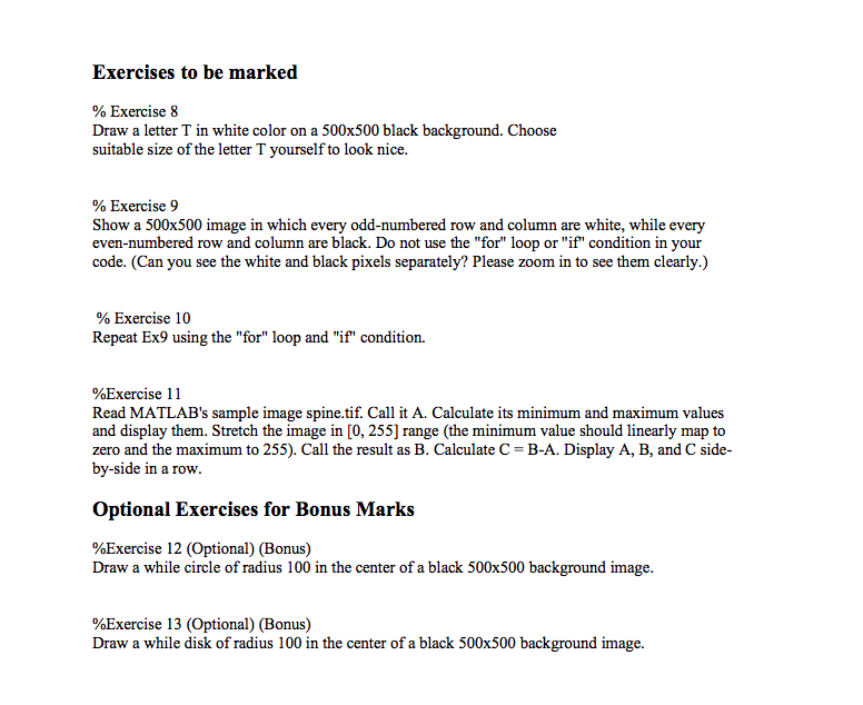 undefined write code in Matlab from Ex 8 to Ex 11 | Chegg.com