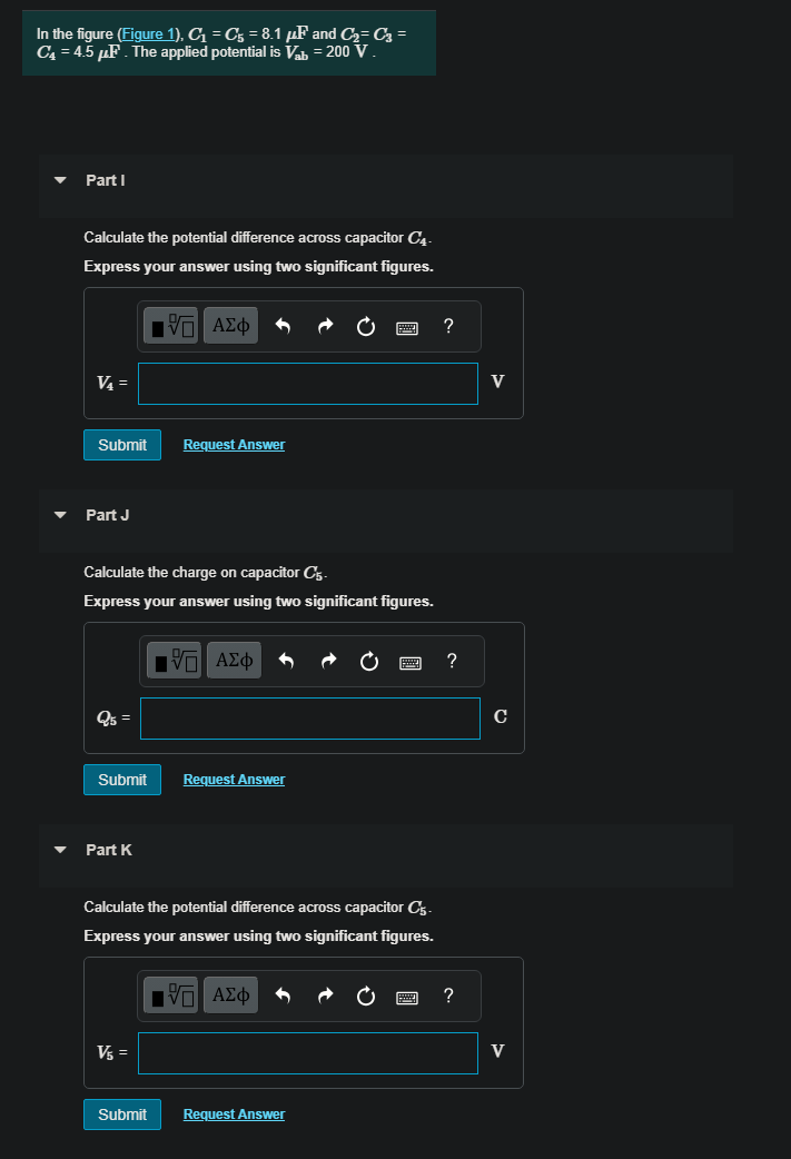 Solved In the figure (Figure 1), C1=C5=8.1μF and C2=C3= | Chegg.com