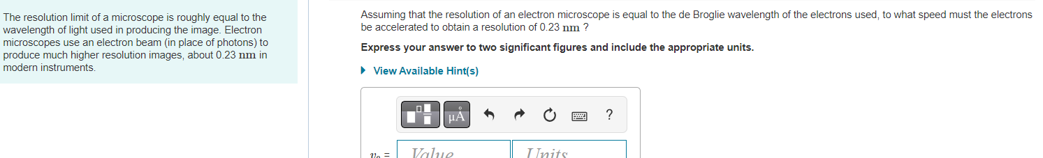 Solved The resolution limit of a microscope is roughly equal | Chegg.com