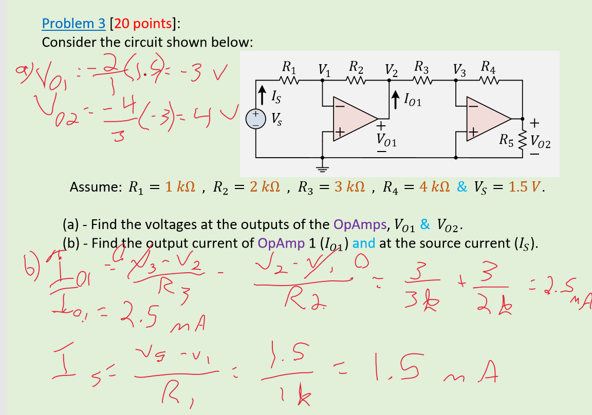 Solved Problem 3 (20 points]: Consider the circuit shown | Chegg.com