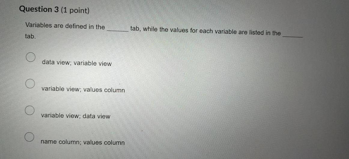 Solved Variables are defined in the tab, while the values | Chegg.com