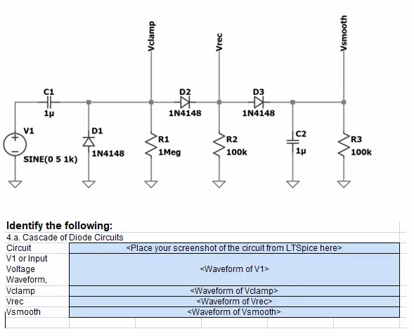Solved 4. Need help using LT Spice Simulation. Simulate this | Chegg.com