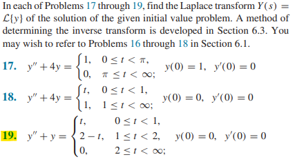 Solved In each of Problems 17 ﻿through 19, ﻿find the Laplace | Chegg.com