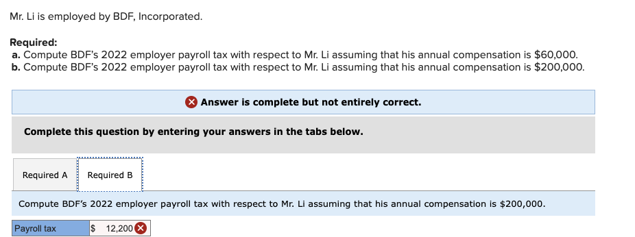Solved Mr. Li is employed by BDF, Incorporated. Required: a. | Chegg.com