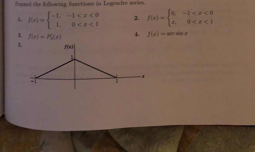 Solved Expand the following functions in Legendre series. 1, | Chegg.com