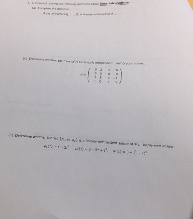 Solved 6 10 Points Answer The Following Questions About
