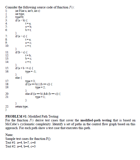 Solved Consider The Following Source Code Of Function F