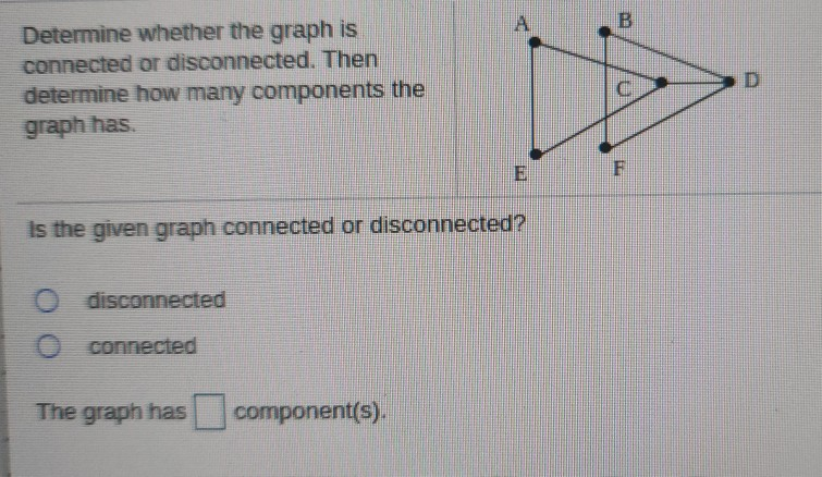 Solved B Determine Whether The Graph Is Connected Or