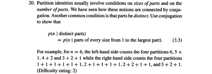 Solved 20. Partition identities usually involve conditions | Chegg.com