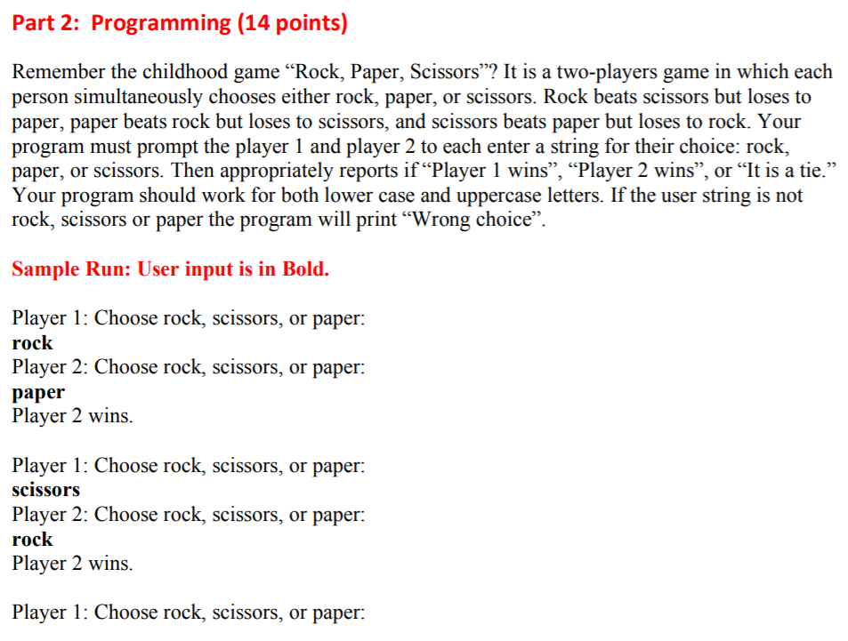Solved Part 2: Programming (14 points) Remember the | Chegg.com