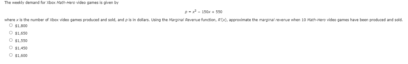 Solved The weekly demand for Xbox Math-Hero video games is | Chegg.com