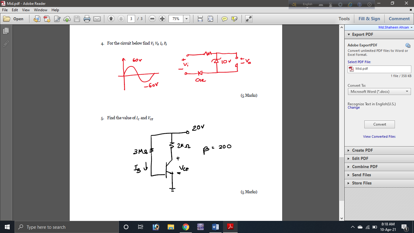 Solved al English o Mid.pdf - Adobe Reader File Edit View | Chegg.com