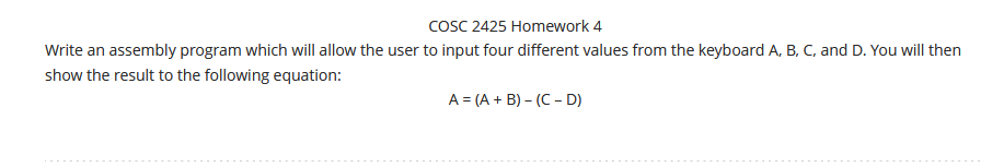 Solved Can someone help me finish this code MASM 2019 | Chegg.com