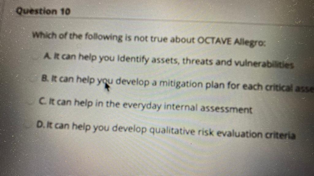Solved Question 10 Which of the following is not true about | Chegg.com