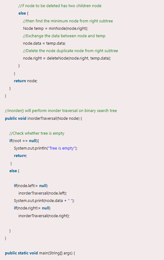 Solved public class BinarySearchTree \{ //Represent a node | Chegg.com