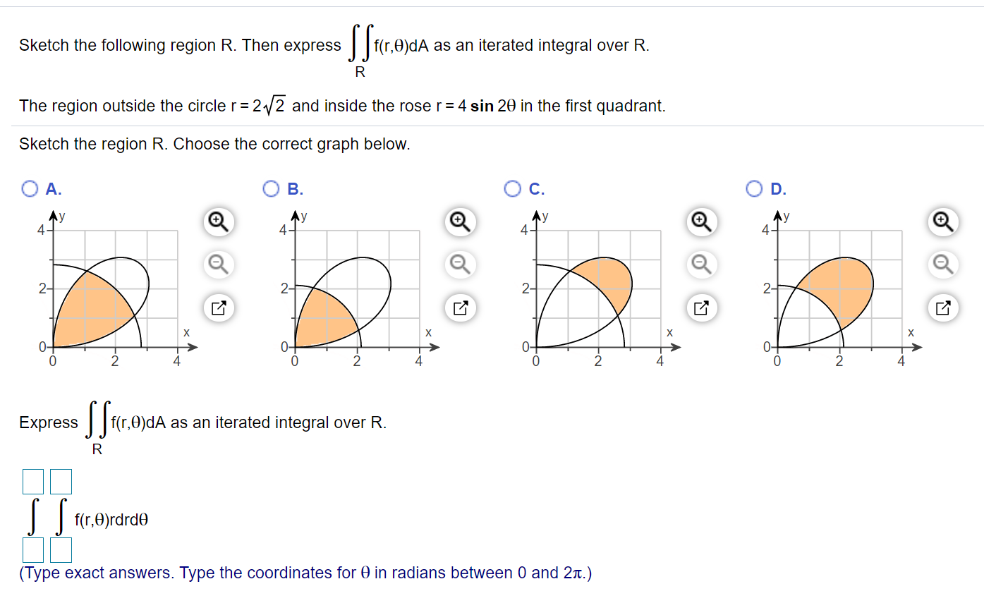 Solved Sketch the following region R. Then express S | Chegg.com