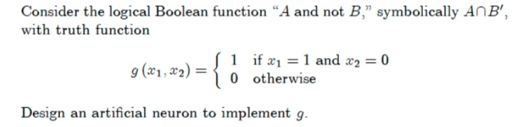 Solved Consider the logical Boolean function “A and not B,” | Chegg.com