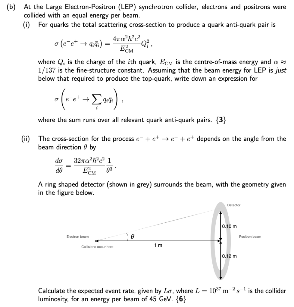 (b) At the Large Electron-Positron (LEP) synchrotron | Chegg.com