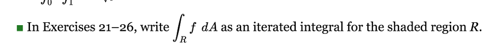 Solved In Exercises 21–26, write ∫Rf dA as an iterated | Chegg.com