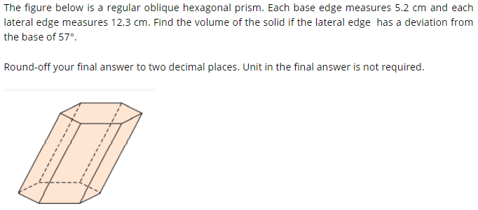 Solved The figure below is a regular oblique hexagonal | Chegg.com
