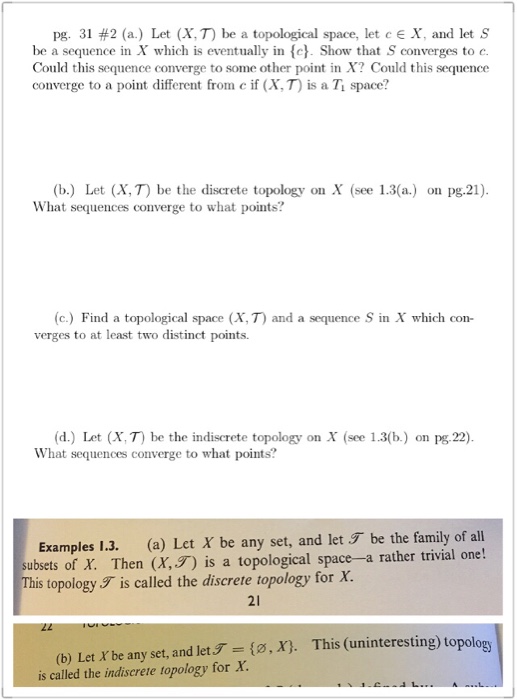 Solved A Let X T Be A Topological Space Let C