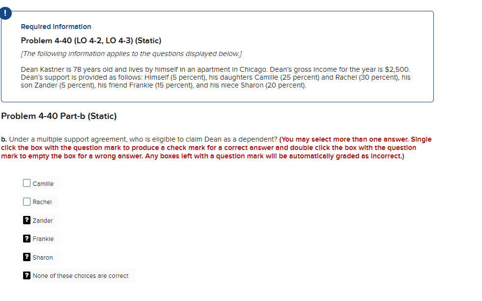 Solved ! Required Information Problem 4-40 (LO 4-2, LO 4-3) | Chegg.com