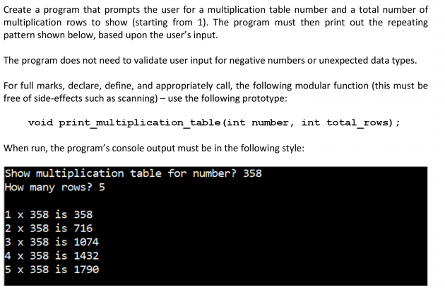 Solved Create a program that prompts the user for a | Chegg.com