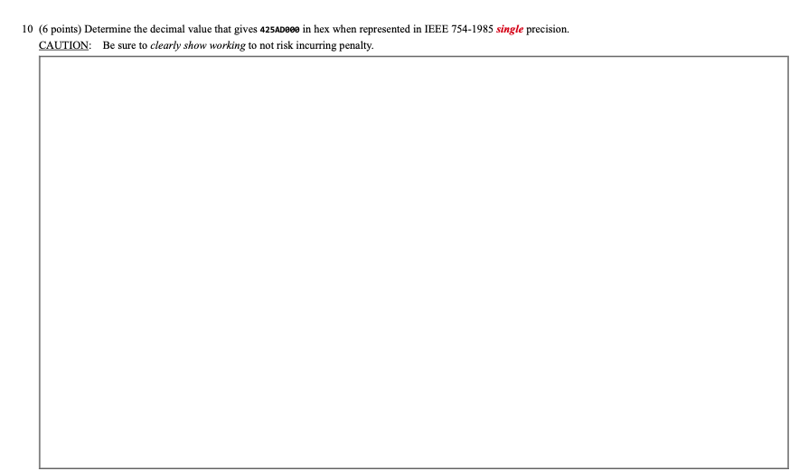 Solved 10 (6 points) Determine the decimal value that gives | Chegg.com Solved 10 (6 points) Determine the decimal value that gives | Chegg.com