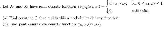 Solved Let X1 and X2 have joint density function | Chegg.com
