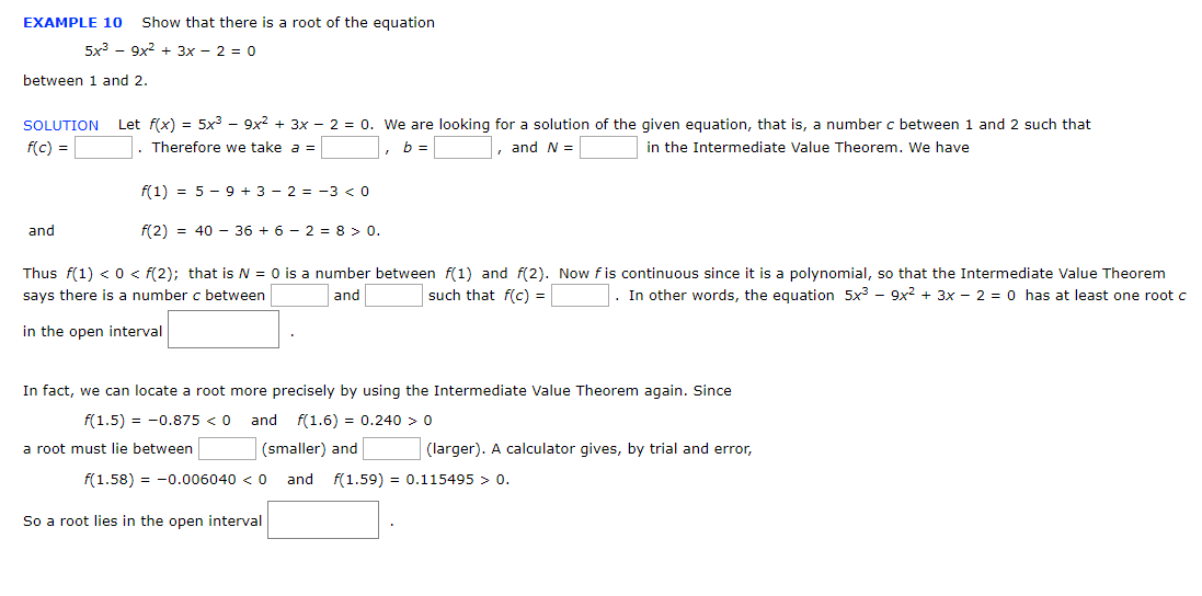 Solved EXAMPLE 10 Show that there is a root of the equation | Chegg.com