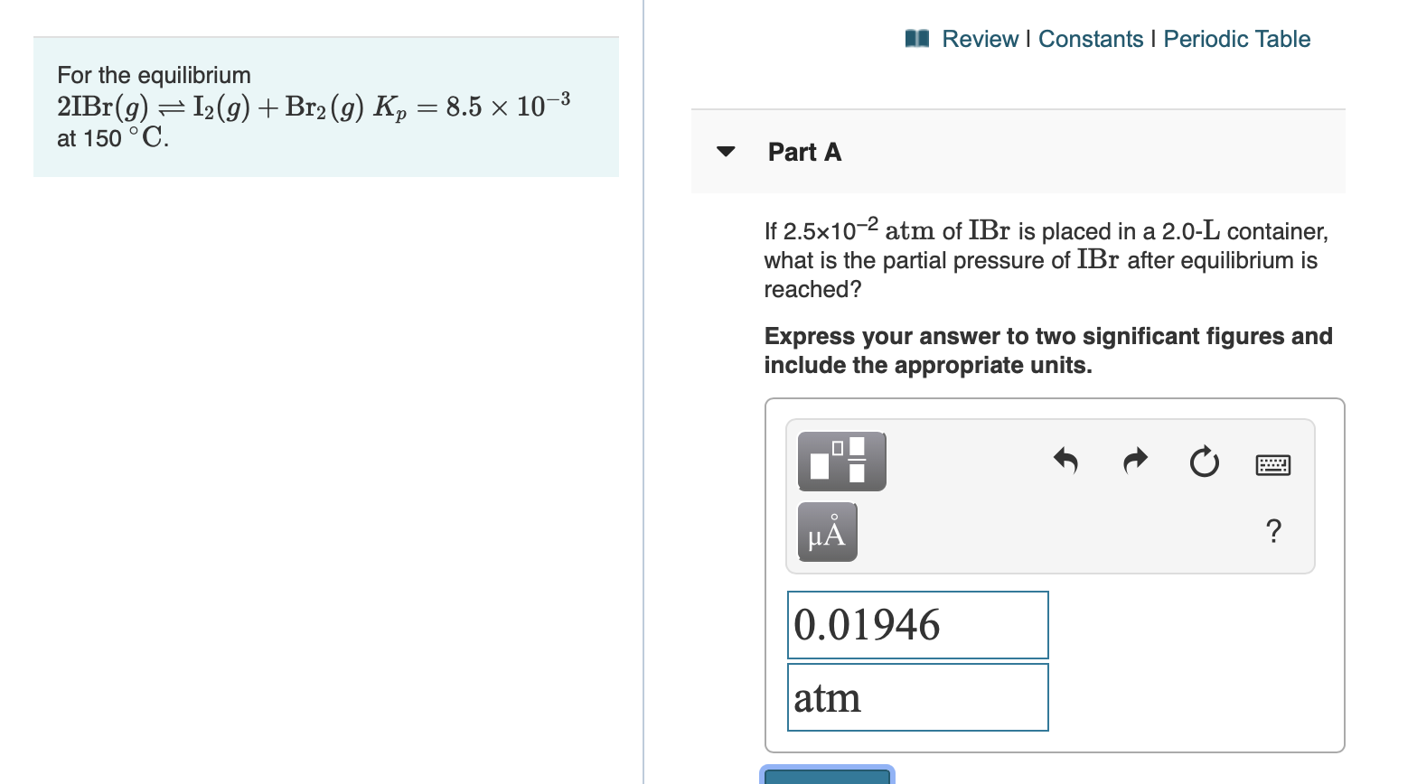Solved II Review Constants I Periodic Table For the | Chegg.com