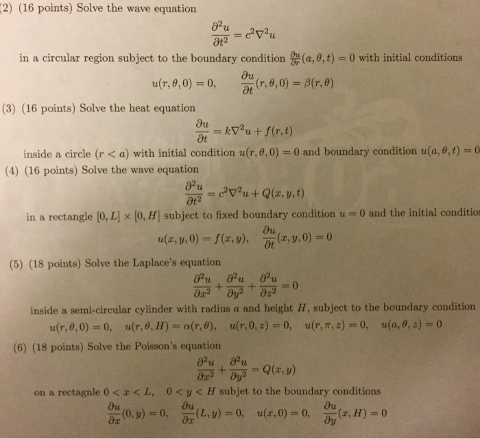 Solved Solve the wave equation partial differential^2 | Chegg.com