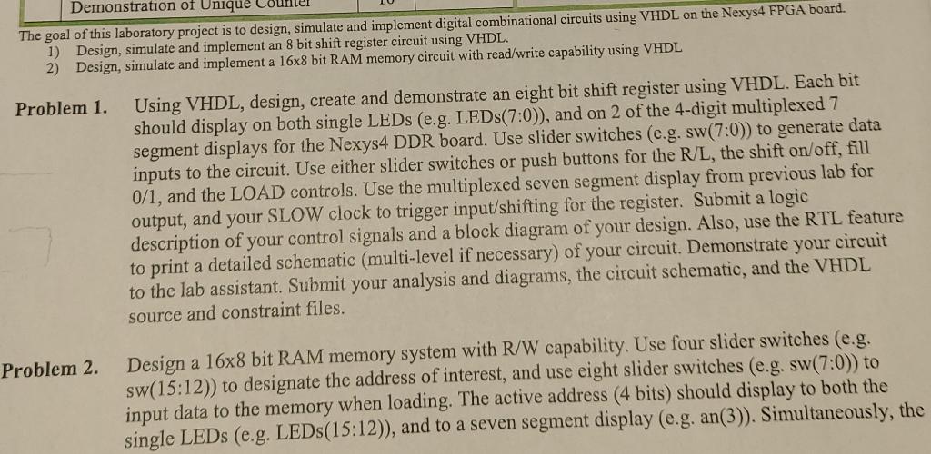 Solved Lab #8 - Registers and Memory Demonstration of | Chegg.com