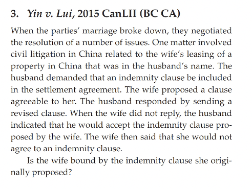 Solved 3. Yin v. Lui, 2015 CanLII (BC CA) When the parties' | Chegg.com