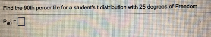 Solved Find the 90th percentile for a student's t | Chegg.com