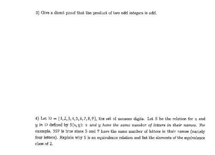 Solved 3) Give a direct proof that the product of two odd | Chegg.com