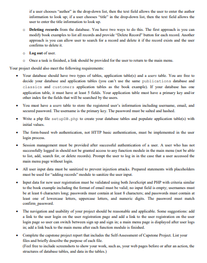 Solved Capstone Project Instructions . . Objectives: Create | Chegg.com