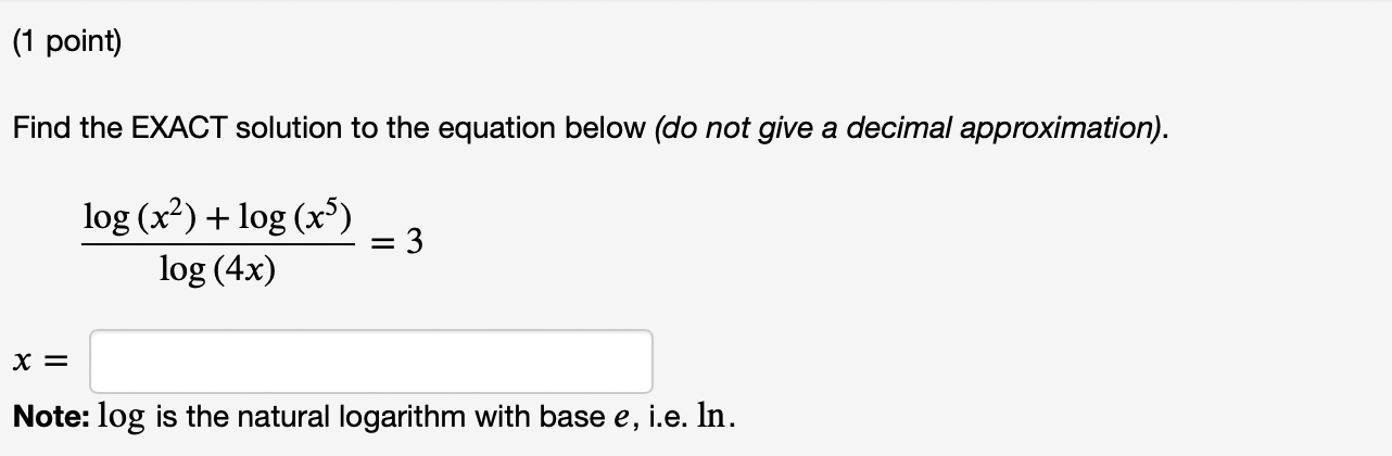 Solved Find the EXACT solution to the equation below (do not | Chegg.com