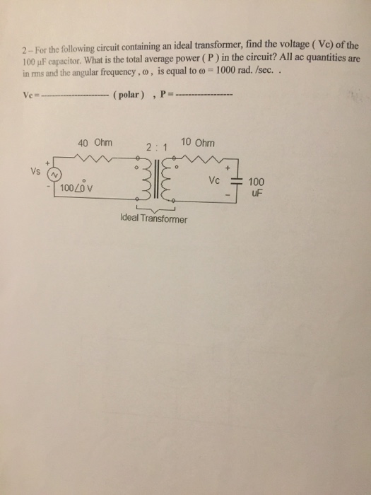 Solved 1- Voltage, current and average power of a series RL | Chegg.com